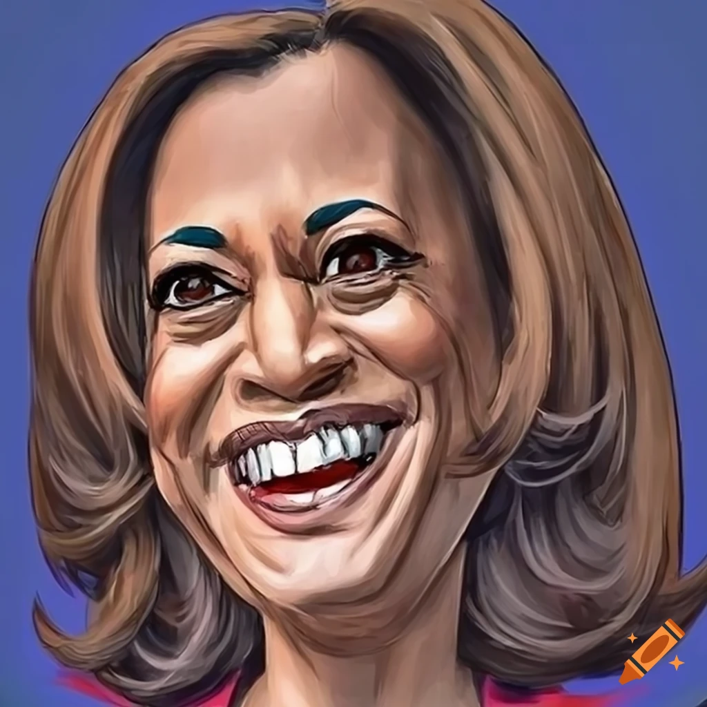Political cartoon featuring Kamala Harris with distinguishing ...