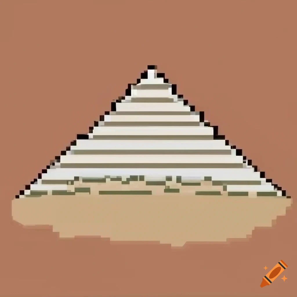 Iconic 8-bit pyramid in a desert setting on Craiyon