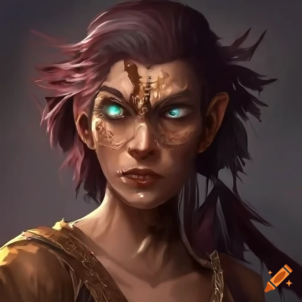 Detailed fantasy character illustration with full body and face details ...