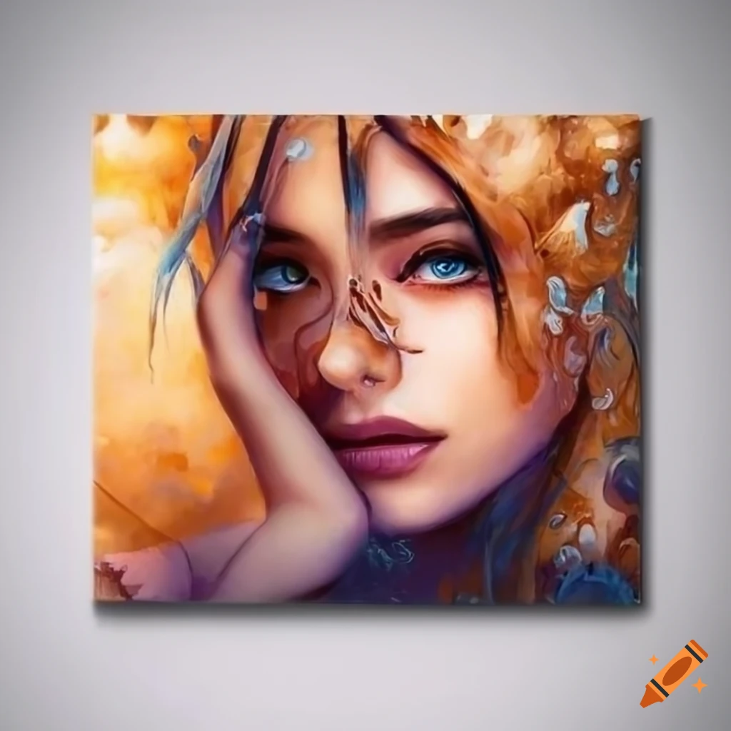 Floating canvas wrap with beautiful statuesque figure on Craiyon