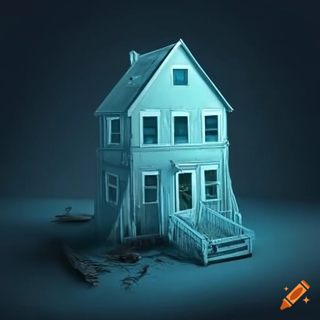 Ghost constructing a house on Craiyon