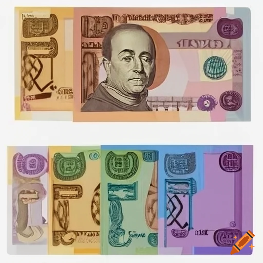 Flat currency note on Craiyon