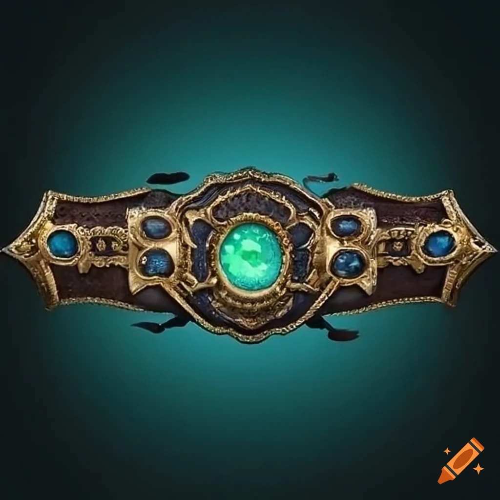 Adorned magic war belt seen from the front on Craiyon