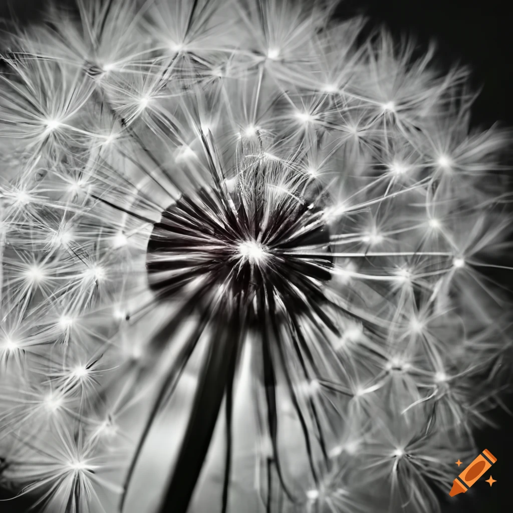 Dandelion in a monochrome style on Craiyon