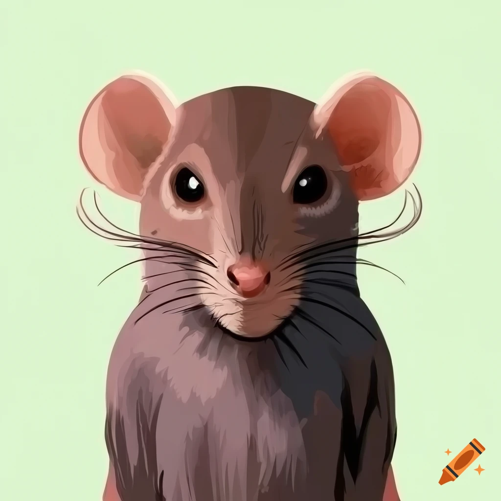 High quality digital painting of a detailed rat isolated on a white ...