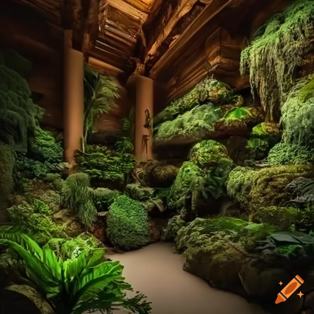 Biophilic design showcasing calming natural textures and botanical ...