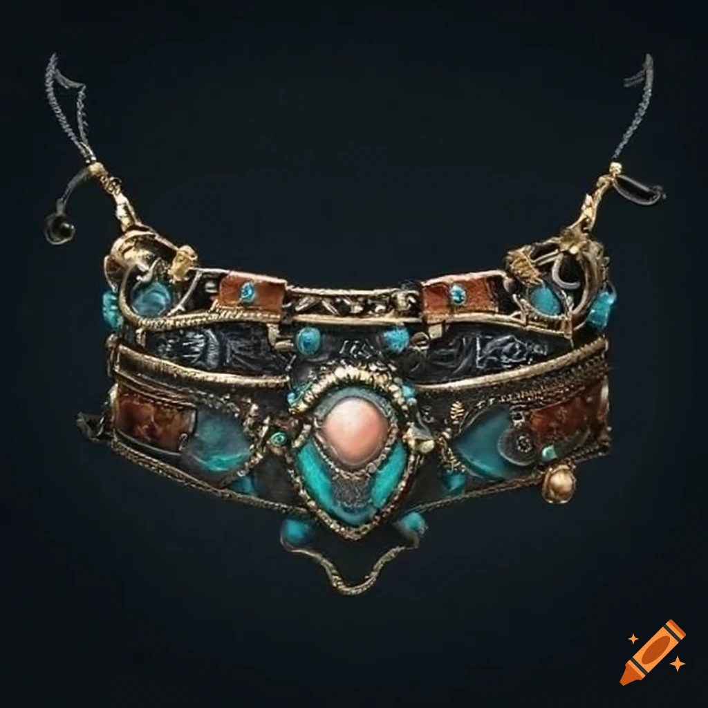 Adorned magic war belt from the front view on Craiyon