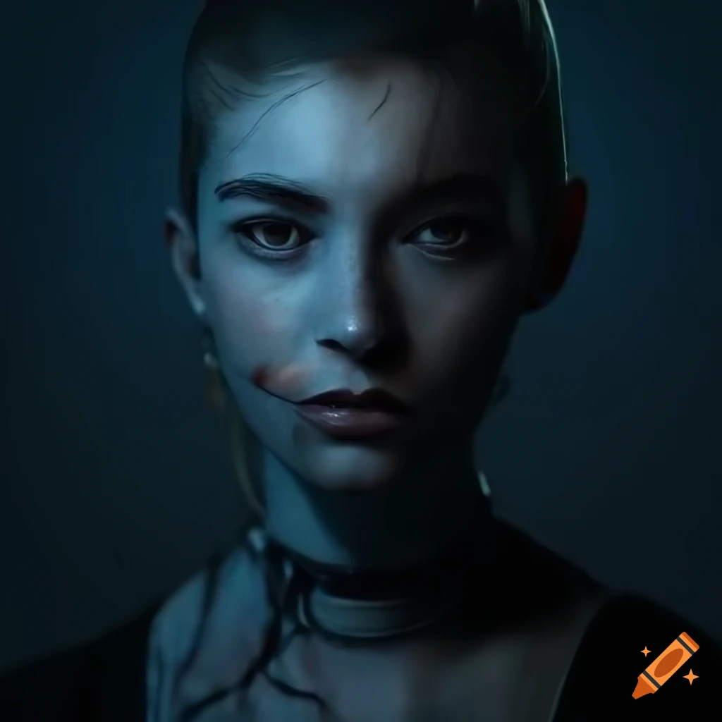 Hyper realistic cyberpunk character portrait with detailed lighting on Craiyon