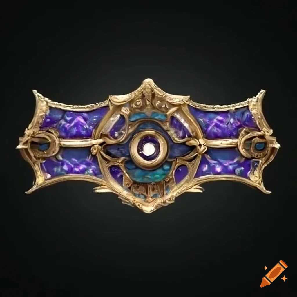 Front view of adorned magic war belt on Craiyon