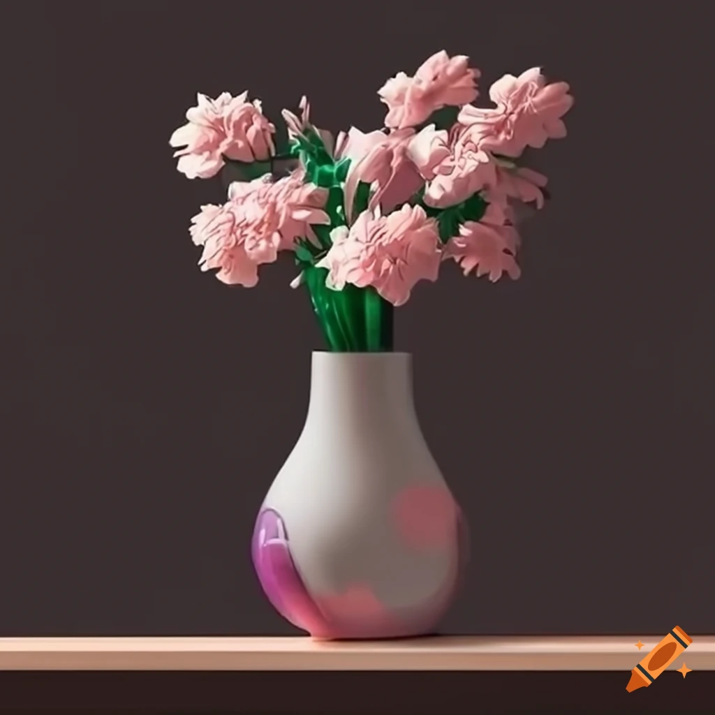 Anime flower vase on a shelf on Craiyon