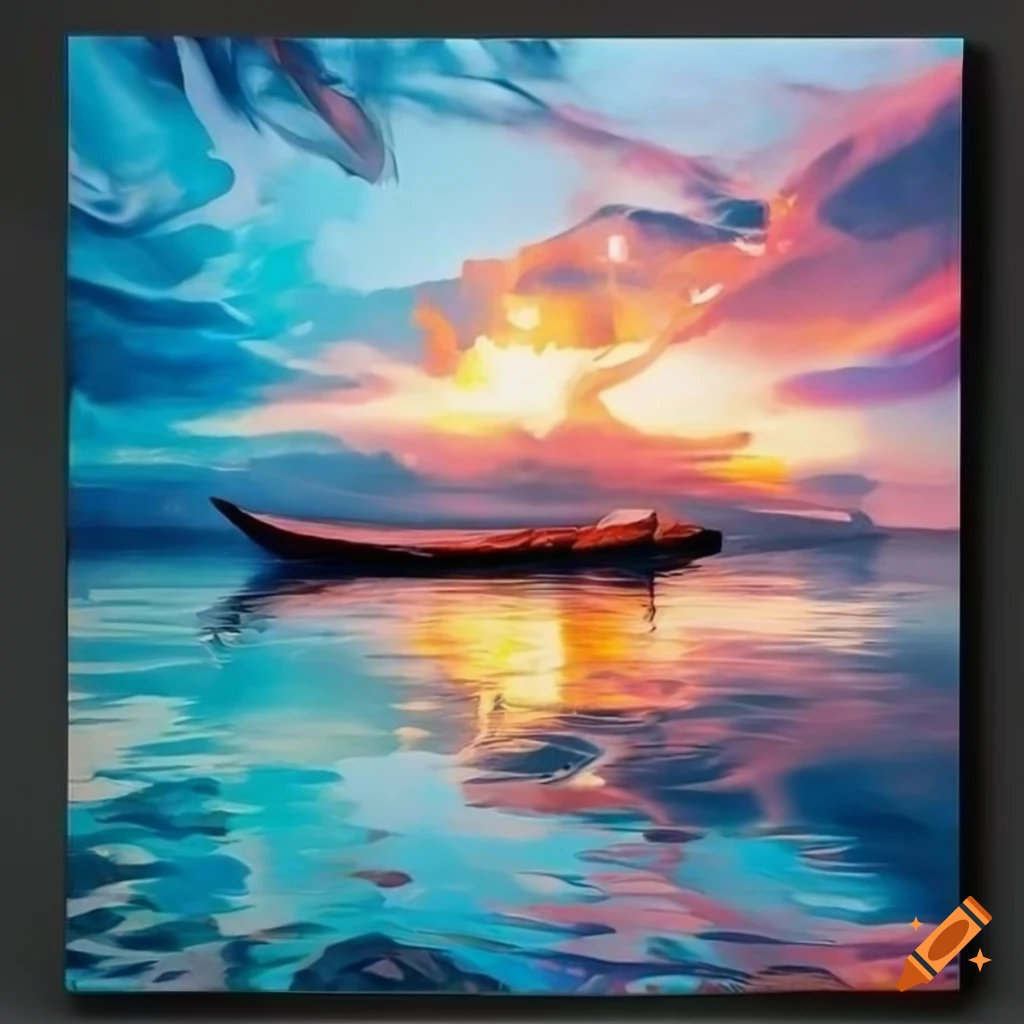 Floating canvas wrap art piece on Craiyon