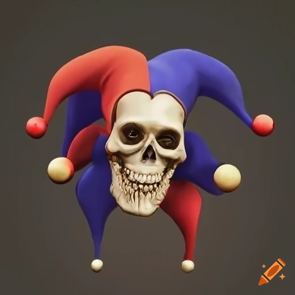 Skeleton jester character on Craiyon
