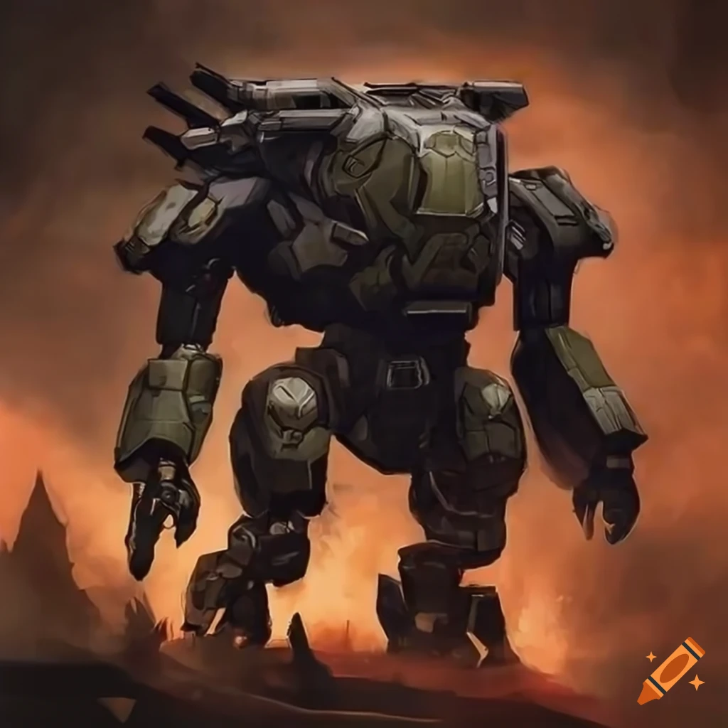 Floating armored mech on canvas wrap on Craiyon