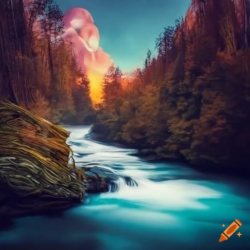 Floating canvas wrap with stunning beauty on Craiyon