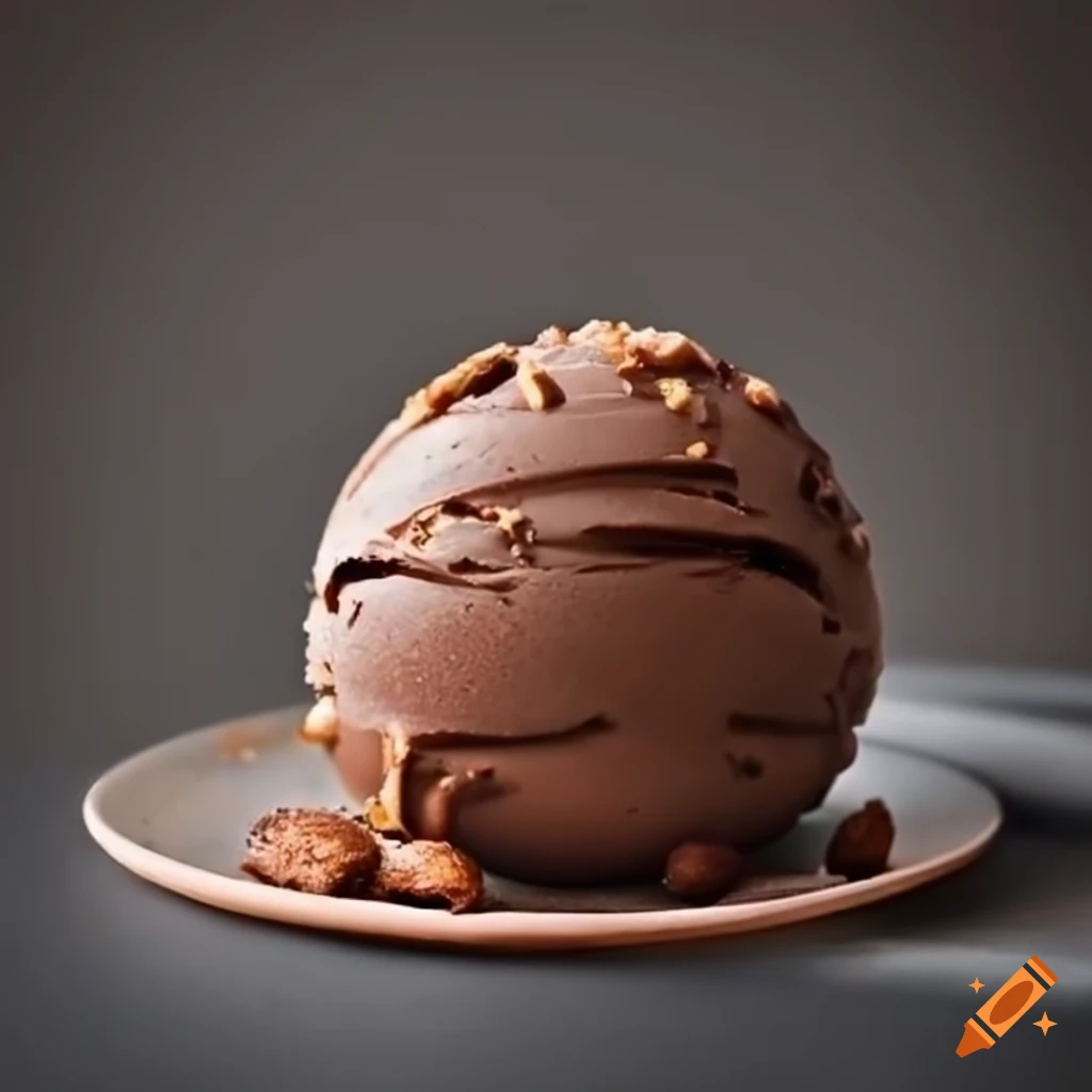 Bola de helado sabor chocolate con nuez on Craiyon