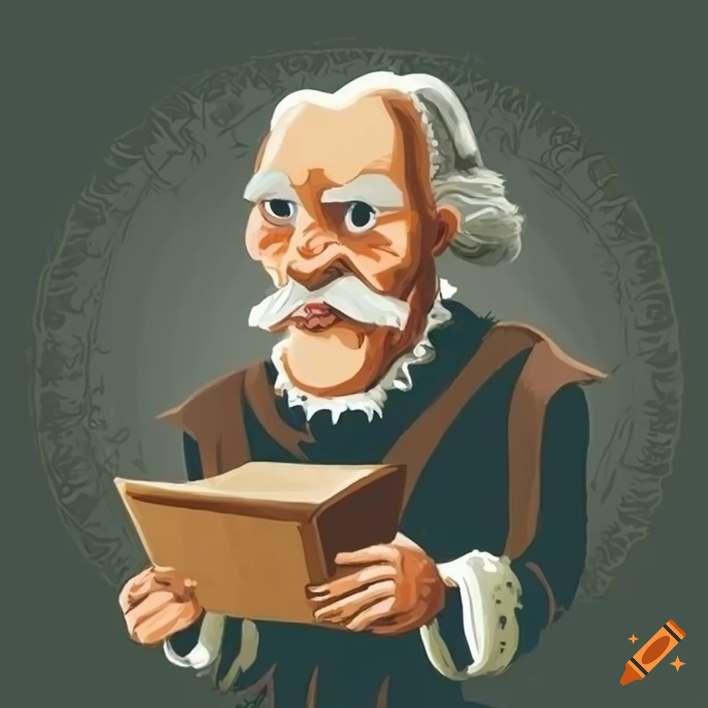 17th century villager judge cartoon character on Craiyon