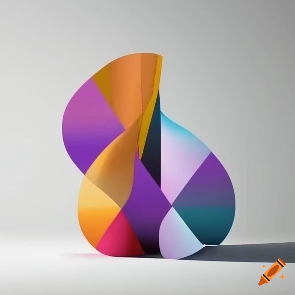 Abstract geometric shapes hovering in a room on Craiyon