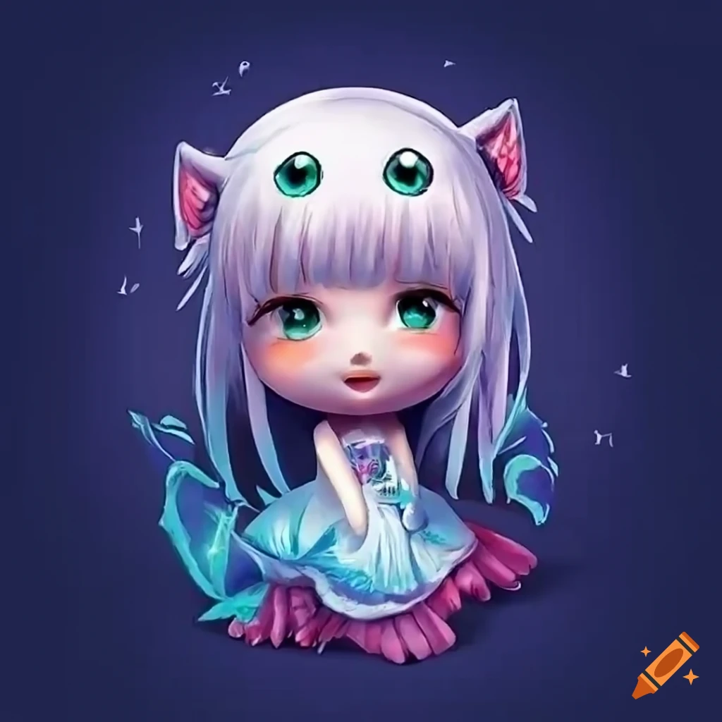 Cute and adorable cartoon ghost in a fantasy and unworldly setting on ...