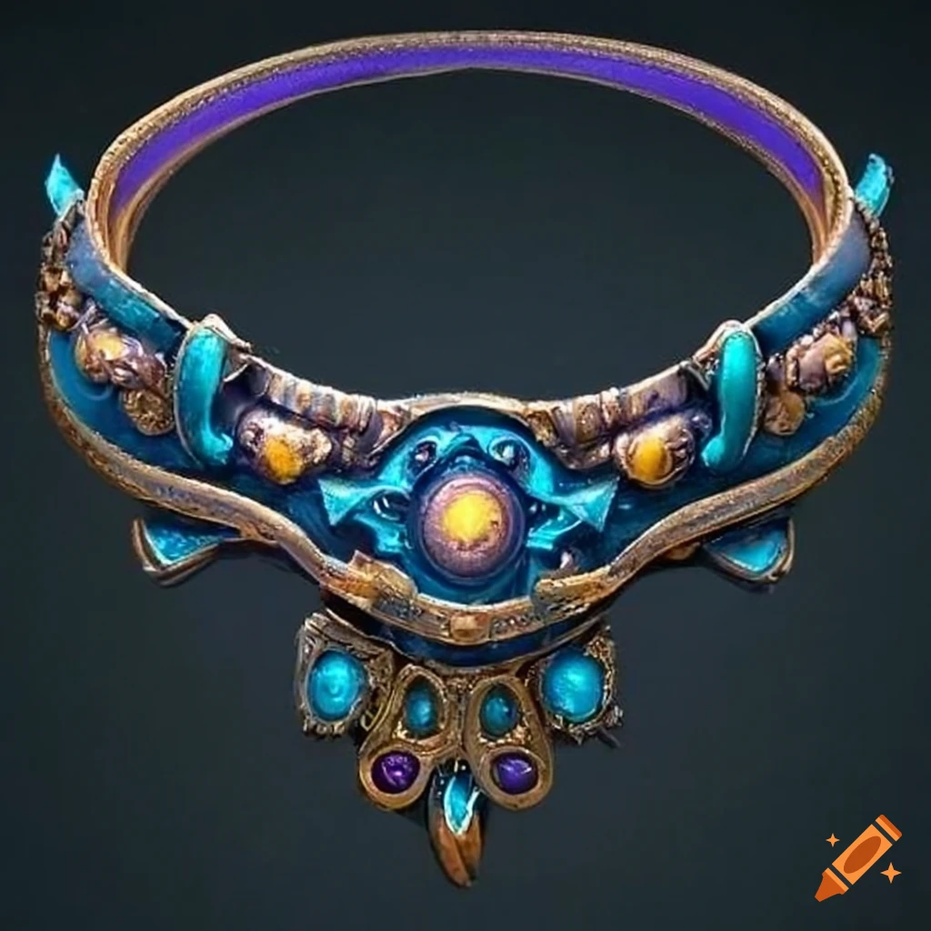 Adorned magic war belt from the front view on Craiyon