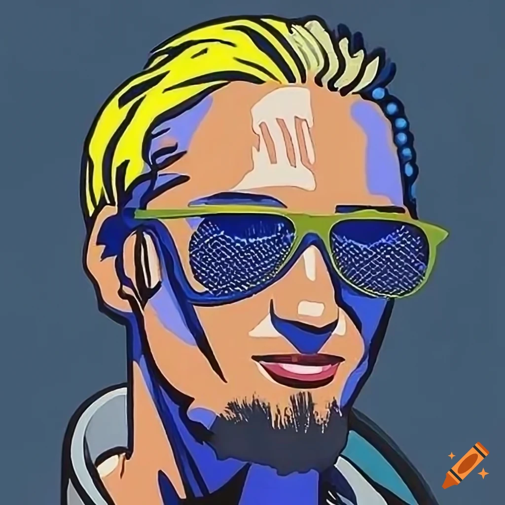 Layne staley portrait in roy lichtenstein style on Craiyon
