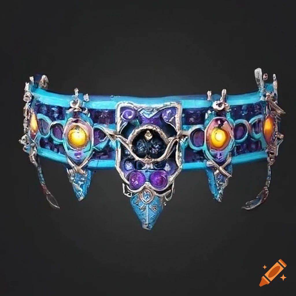 Adorned magic war belt from the front on Craiyon