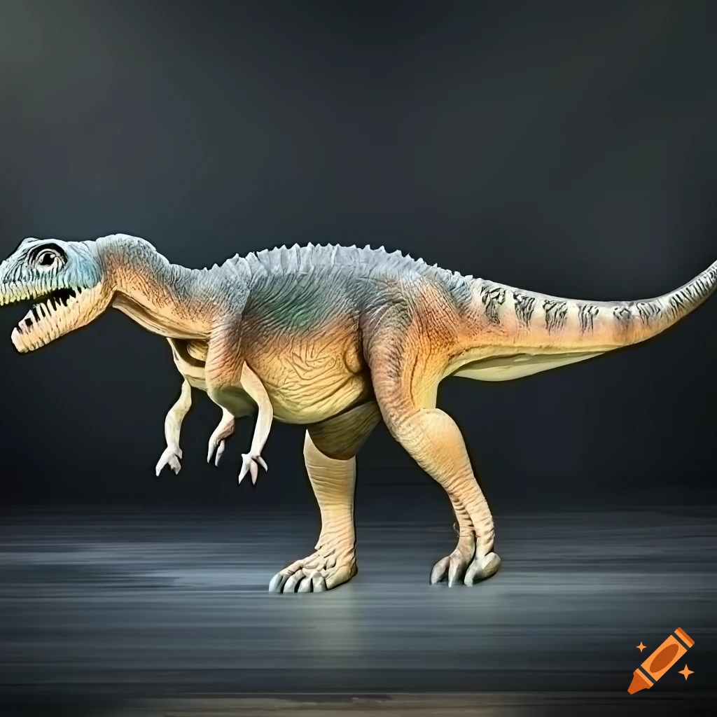 Iguanodon dinosaur with a contrasting color pattern in full body view ...