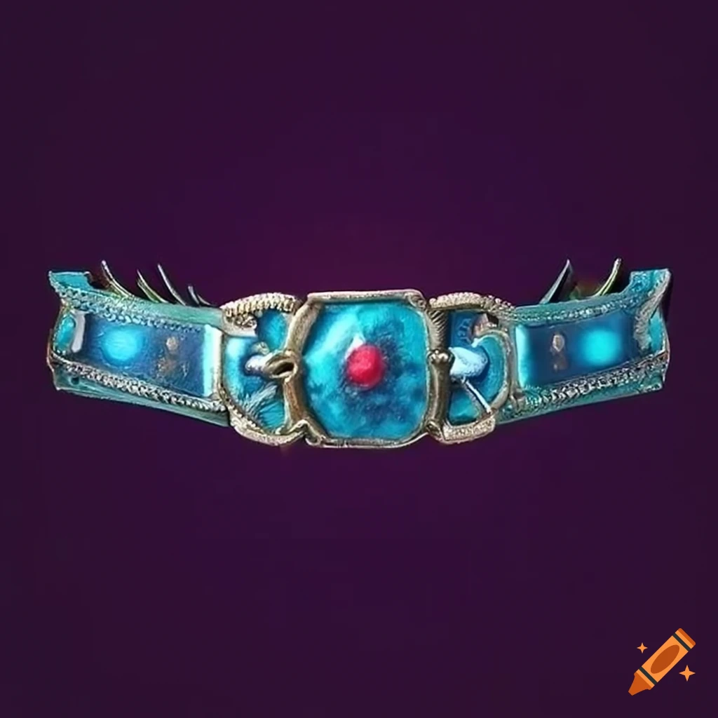 Adorned magic war belt from the front view on Craiyon