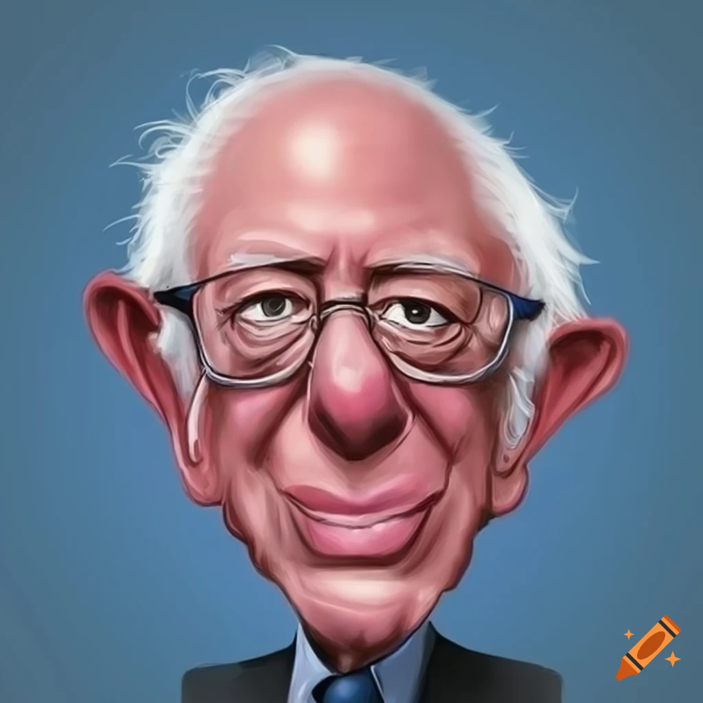 Cartoon caricature of senator bernie sanders on Craiyon