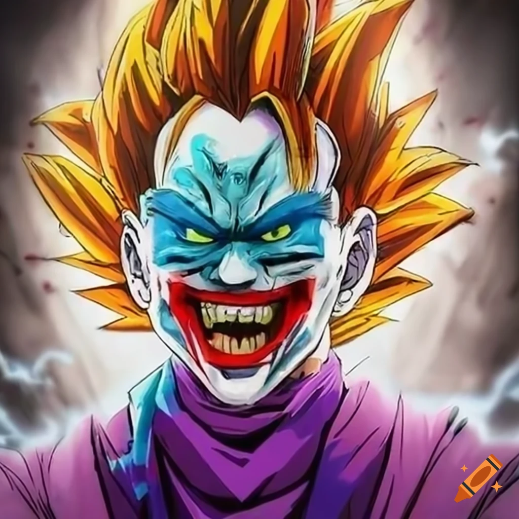 Artistic fusion of goku and the joker from dragon ball z and batman on ...