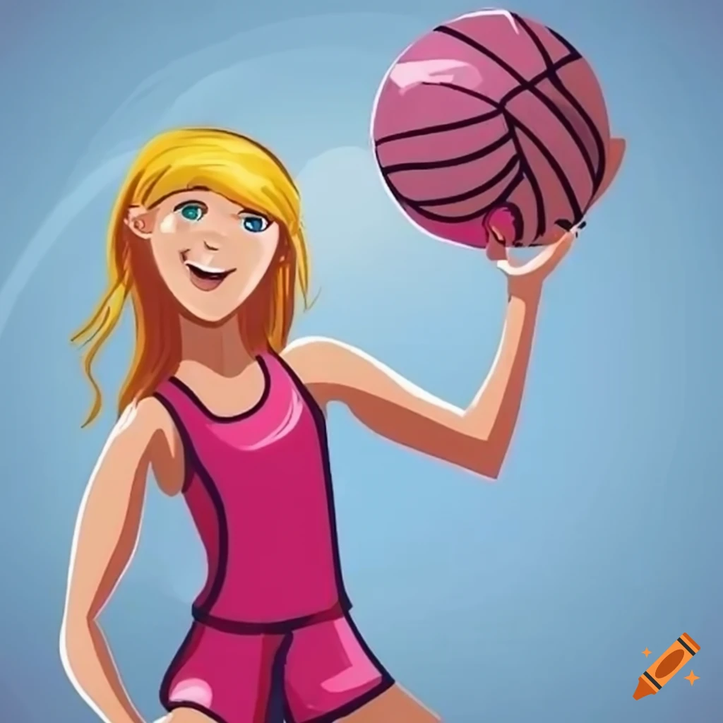 Netball girl cartoon character on Craiyon