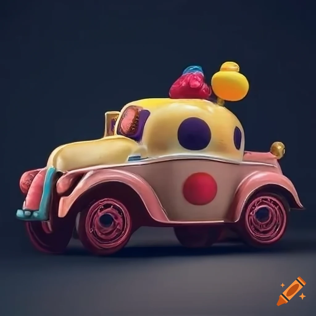 Clown vehicle from the side perspective on Craiyon