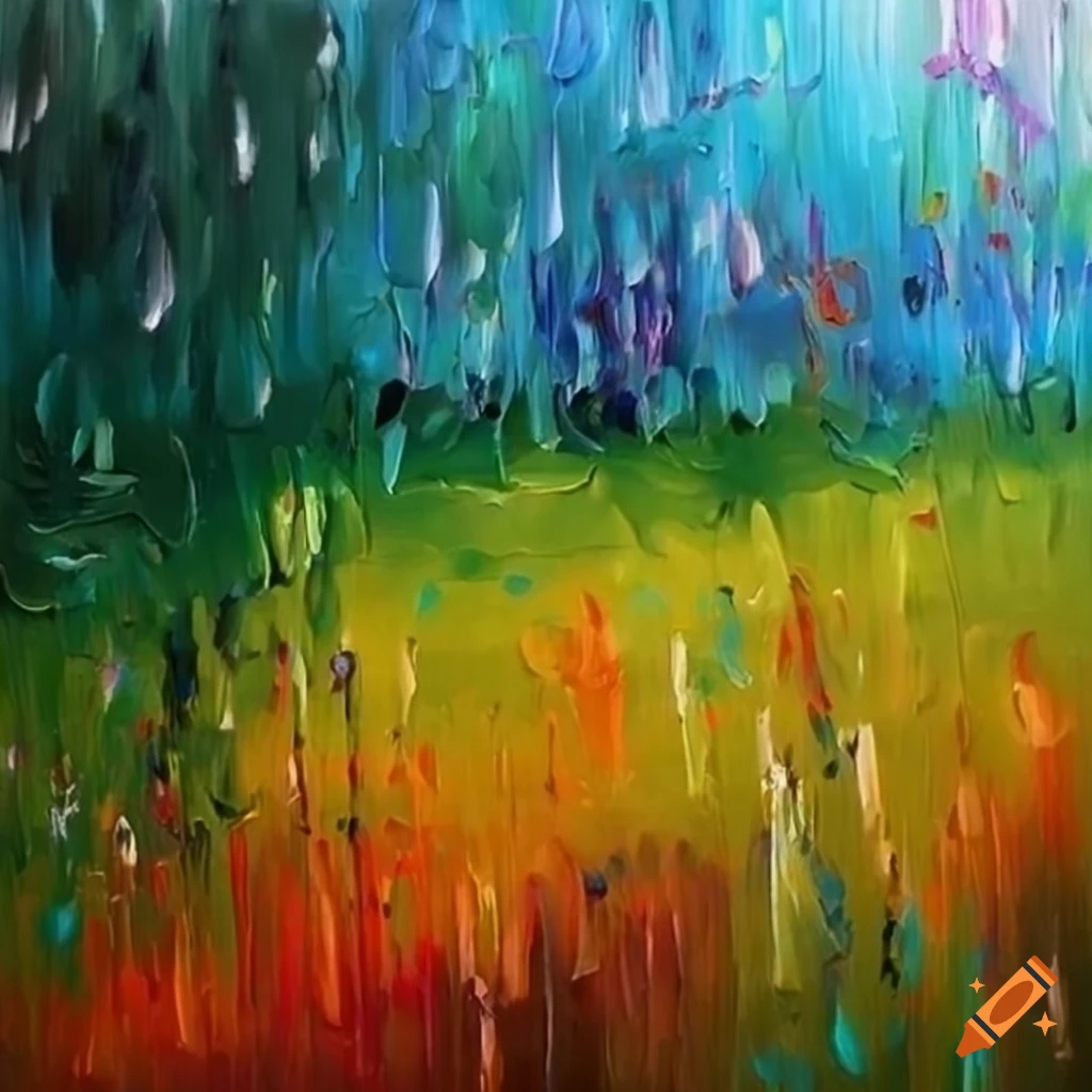 Abstract meadows in artistic oil painting on Craiyon