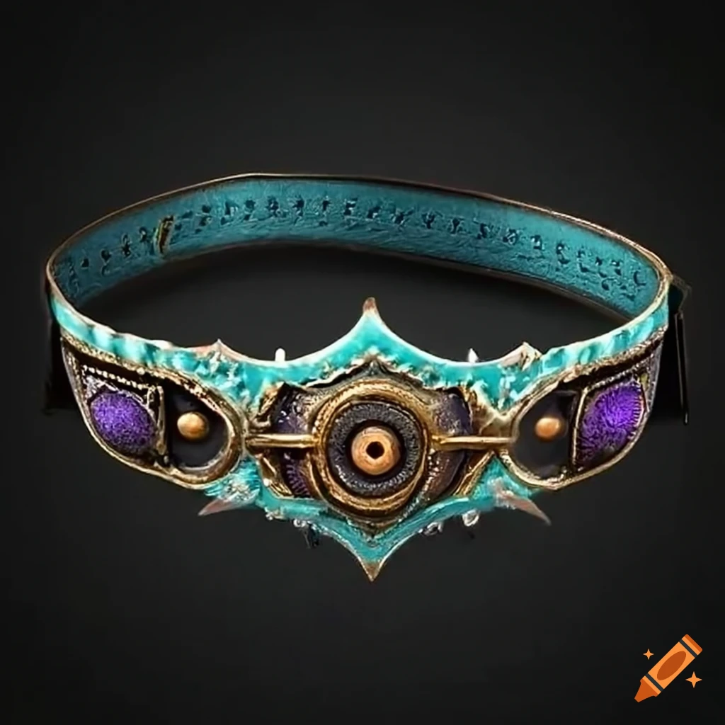 Adorned magic war belt from the front on Craiyon