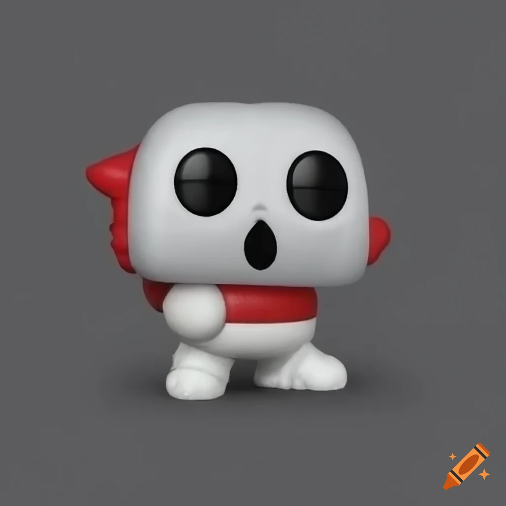 Shy guy funko pop figure from mario bros on Craiyon