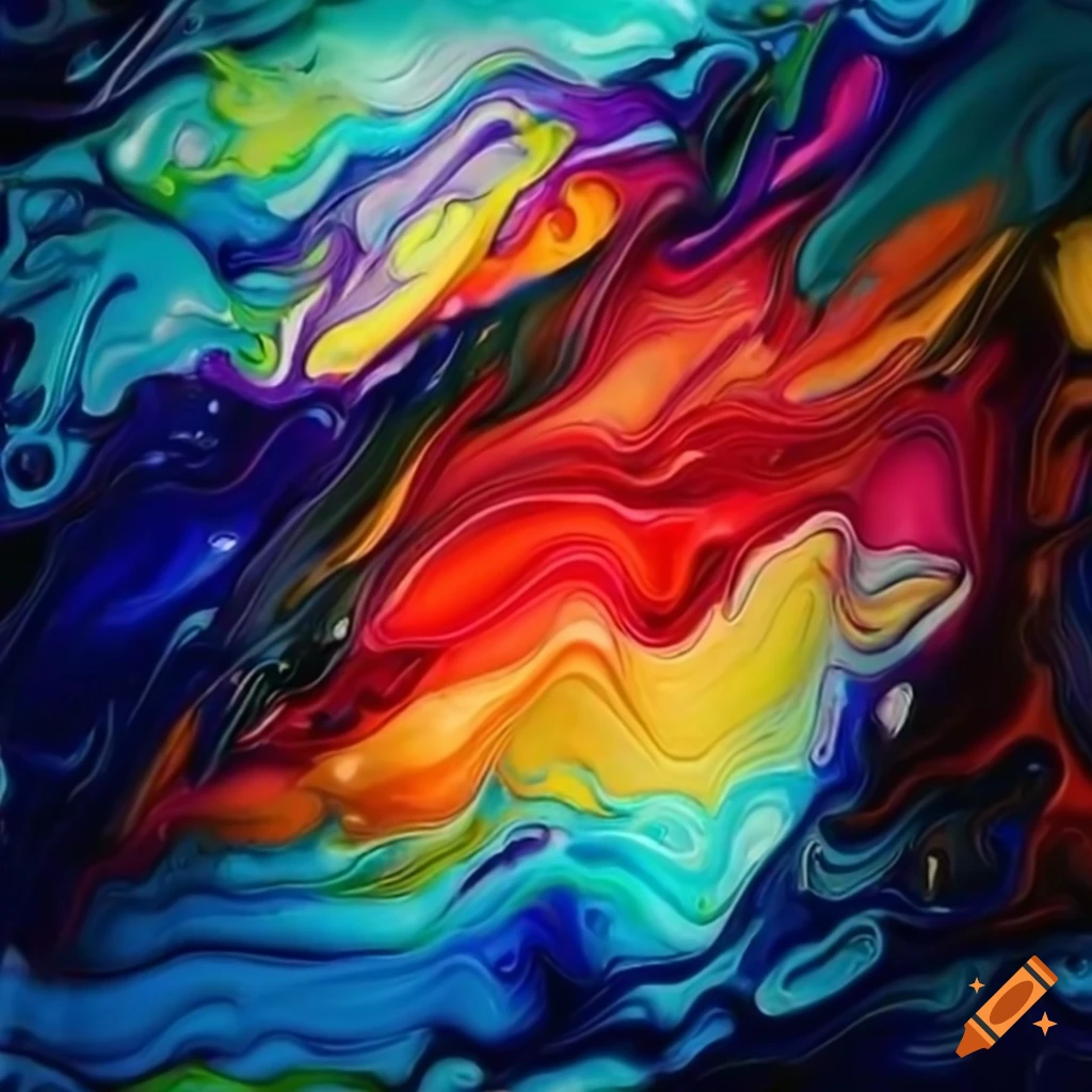 Abstract colorful water painting on Craiyon