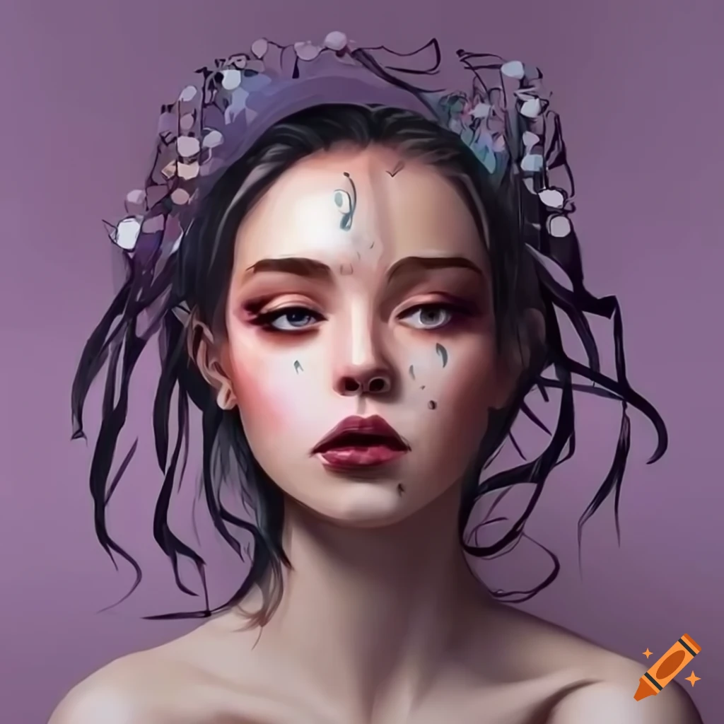 Floating canvas wrap with beautiful statuesque figure on Craiyon