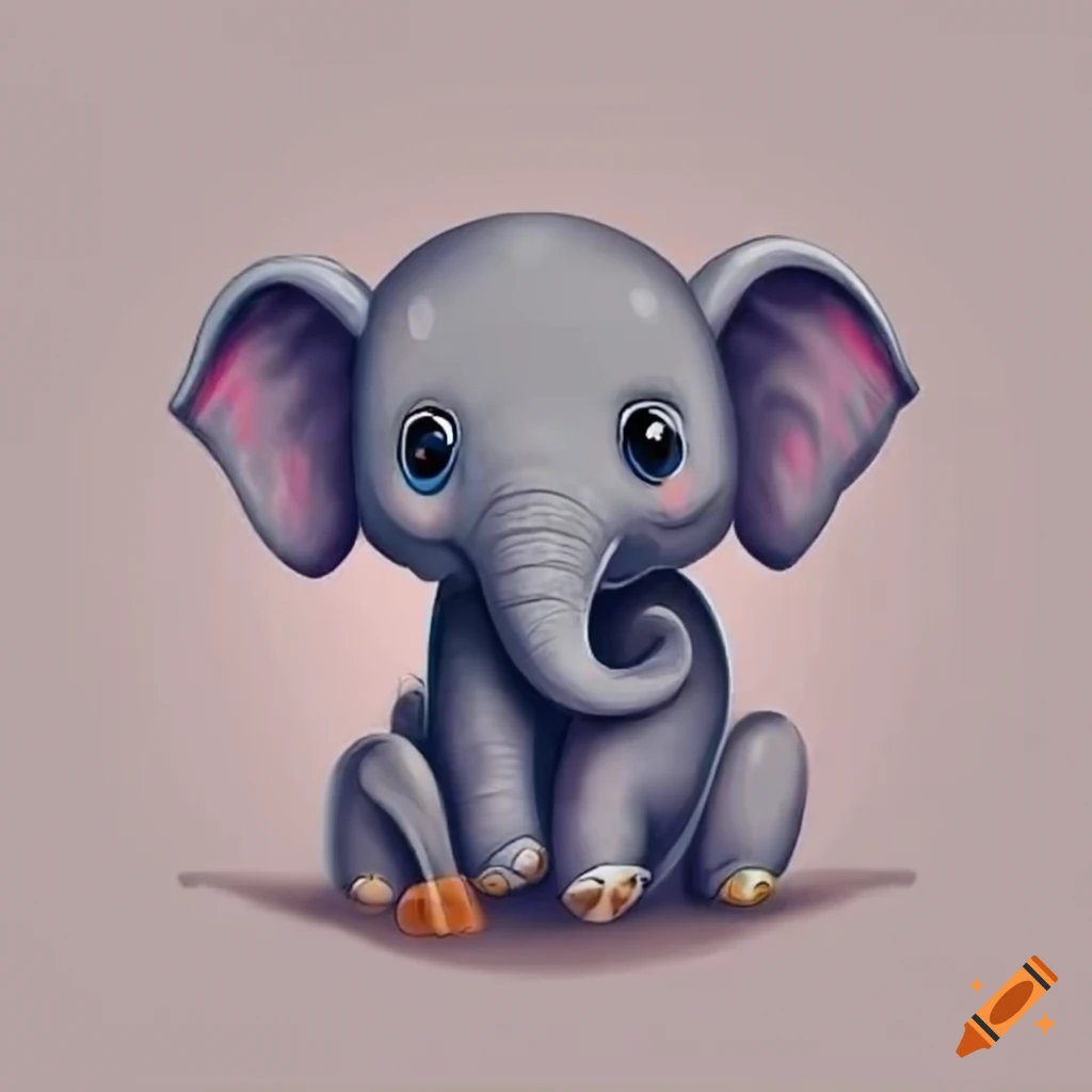 Cute baby elephant drawing on Craiyon
