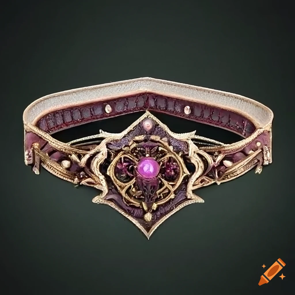 Front view of adorned magic war belt on Craiyon