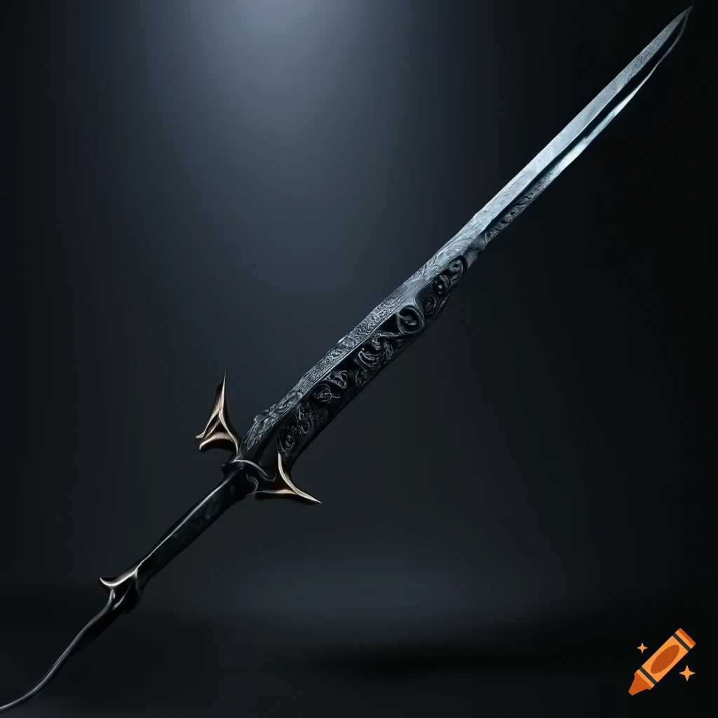 Sinister black longsword on Craiyon