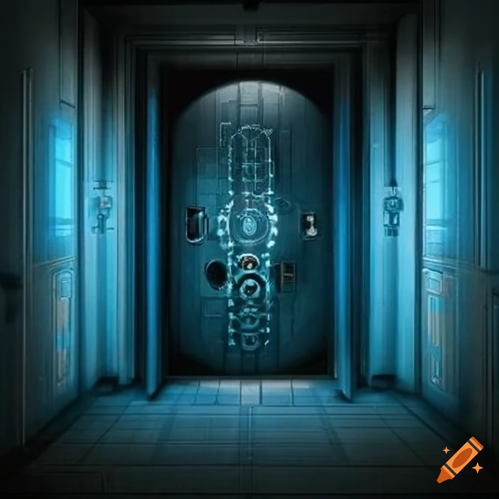 Intricately detailed illustration of Gate Zero in a hidden laboratory ...