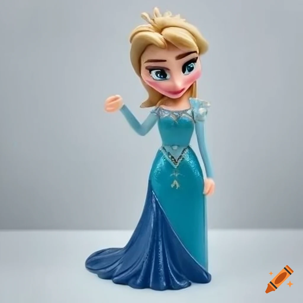 Funky cartoon frozen resin figure on Craiyon