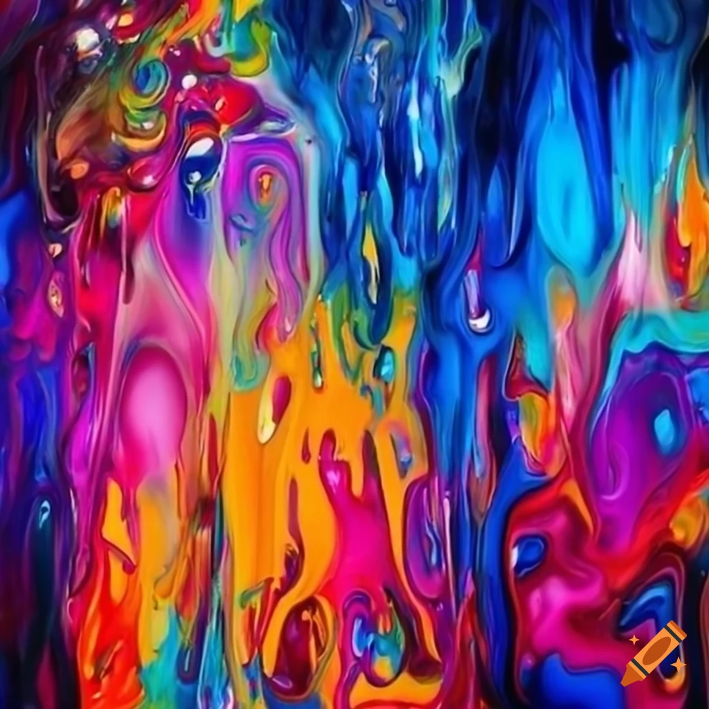 Abstract colorful water painting on Craiyon