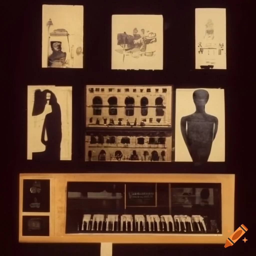 Collection of ancient egyptian relics and a modular synthesizer in a ...