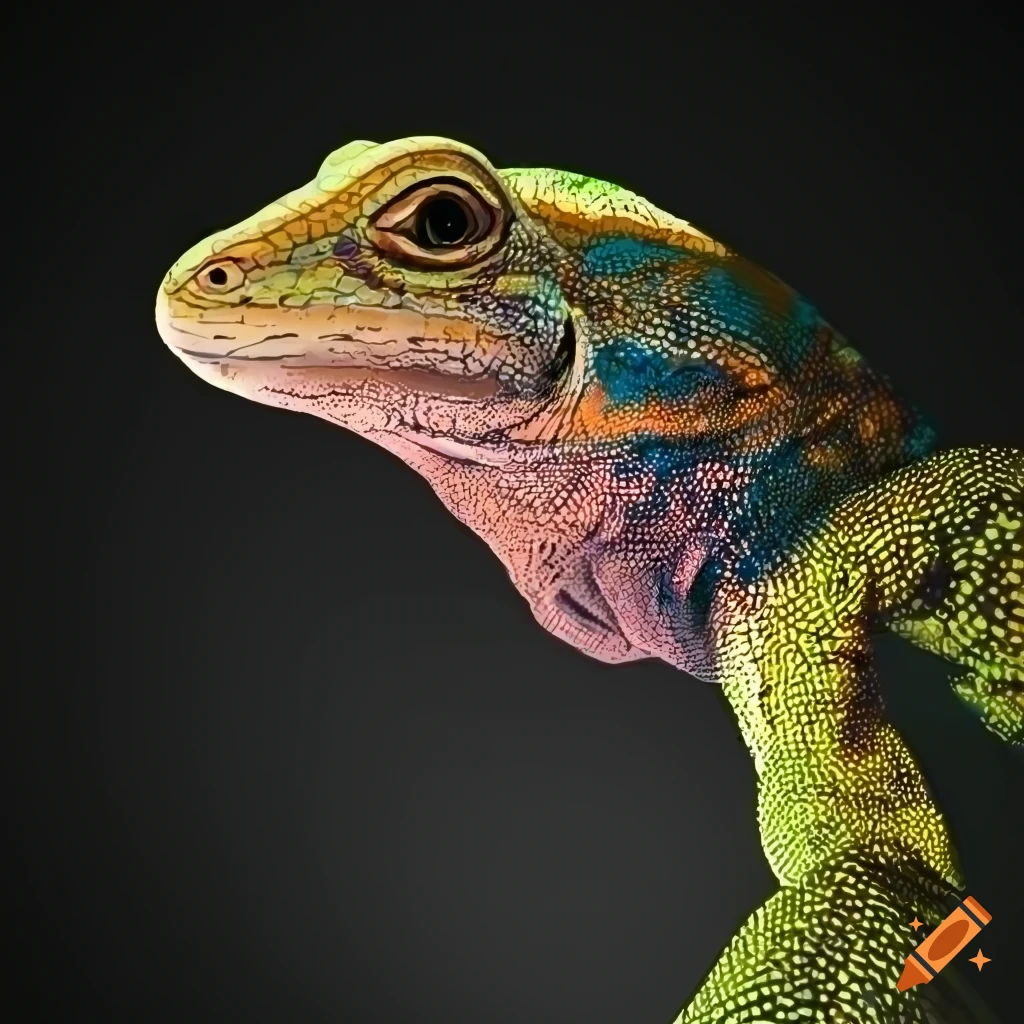 Lizard digital painting with best details in vector illustration on Craiyon