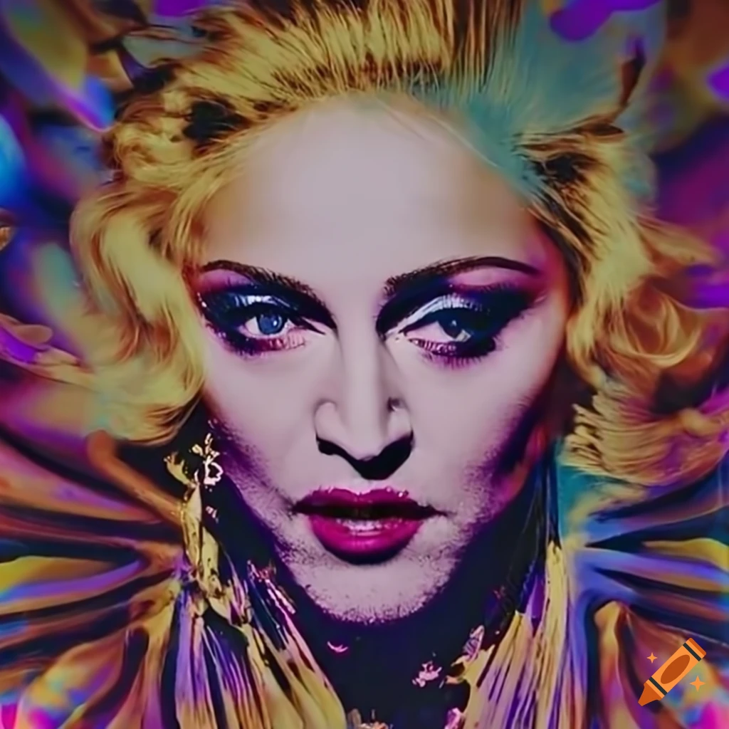 Madonna ciccone in disco outfit inspired by andy warhol art on Craiyon