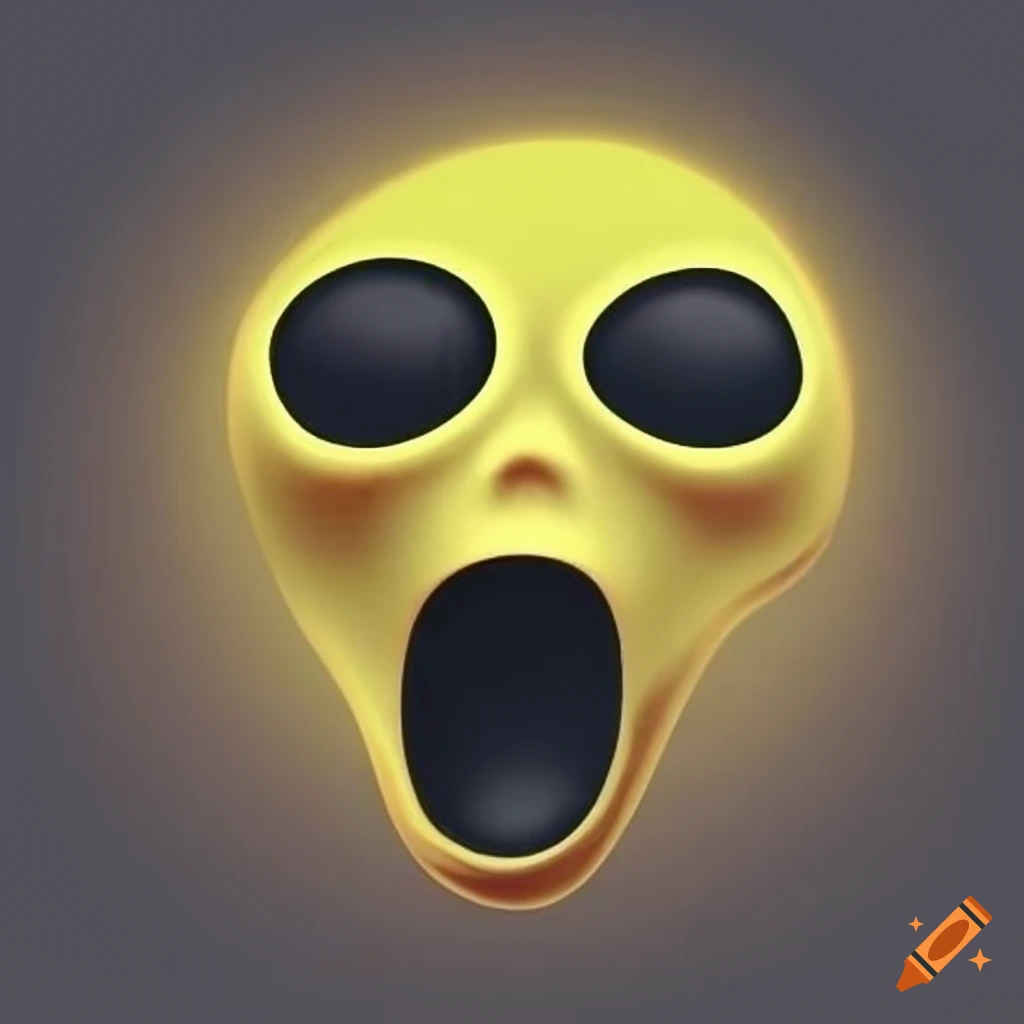 Yellow smiley face ghost scream on Craiyon