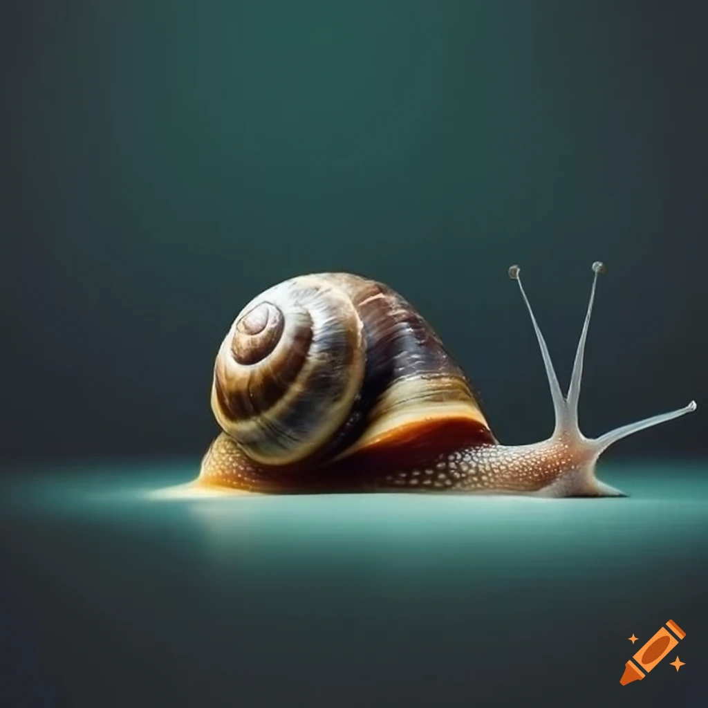 Full body of a snail on Craiyon