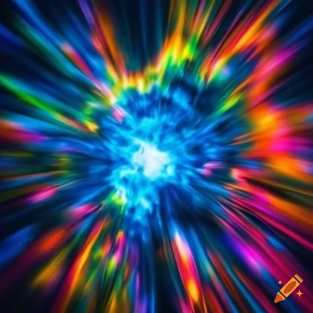 Supernova explosion in neon colors on Craiyon