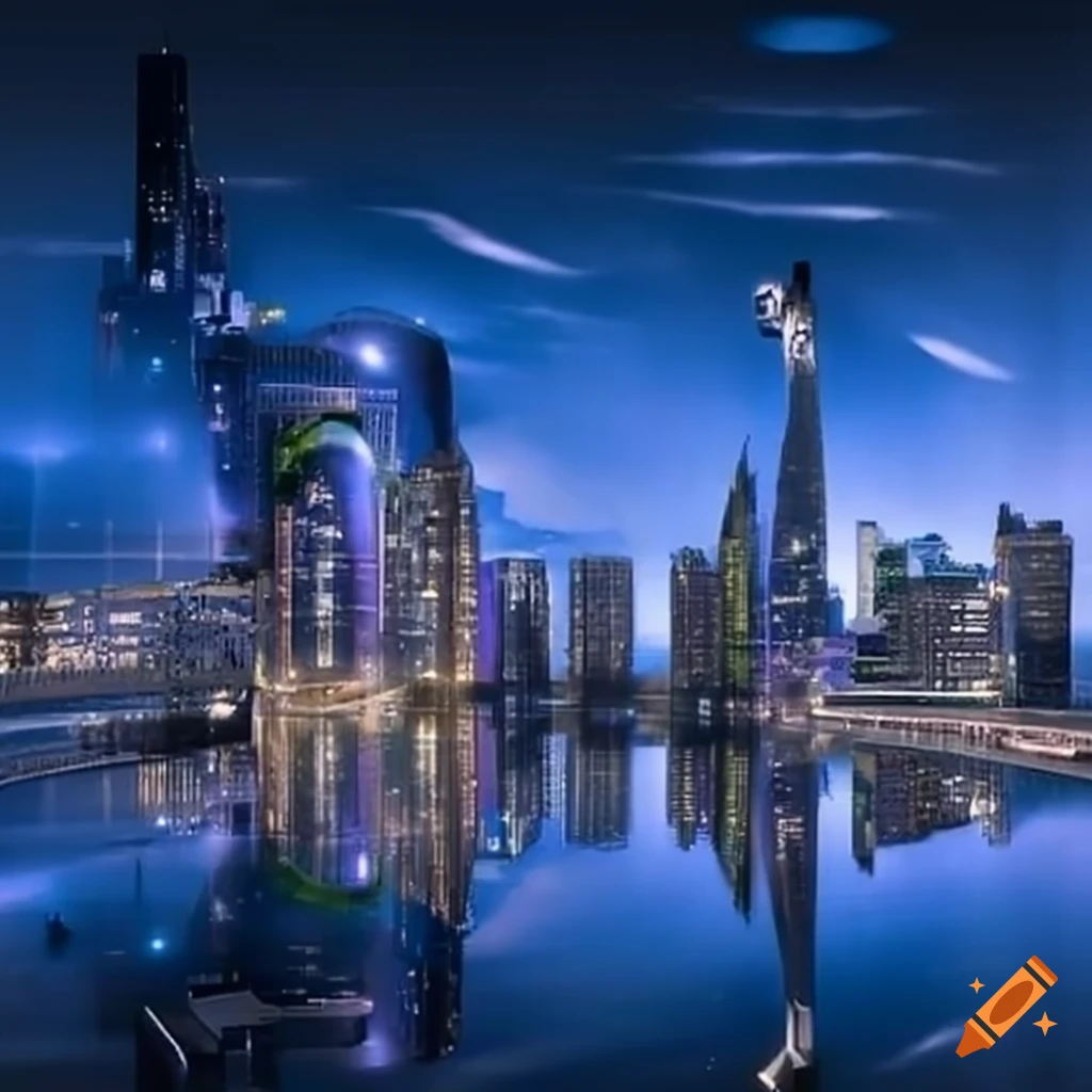 Future cityscape on Craiyon