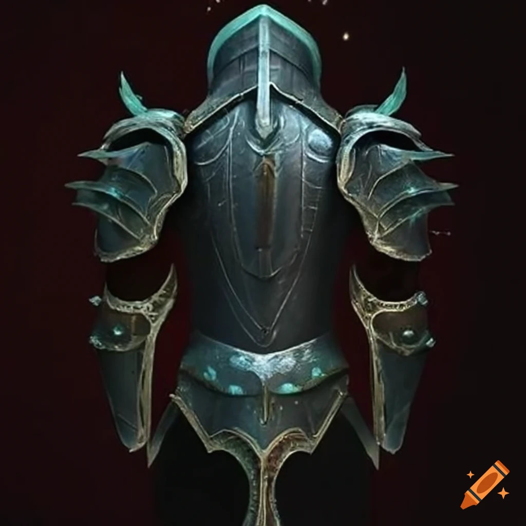 Front view of magic armor on Craiyon